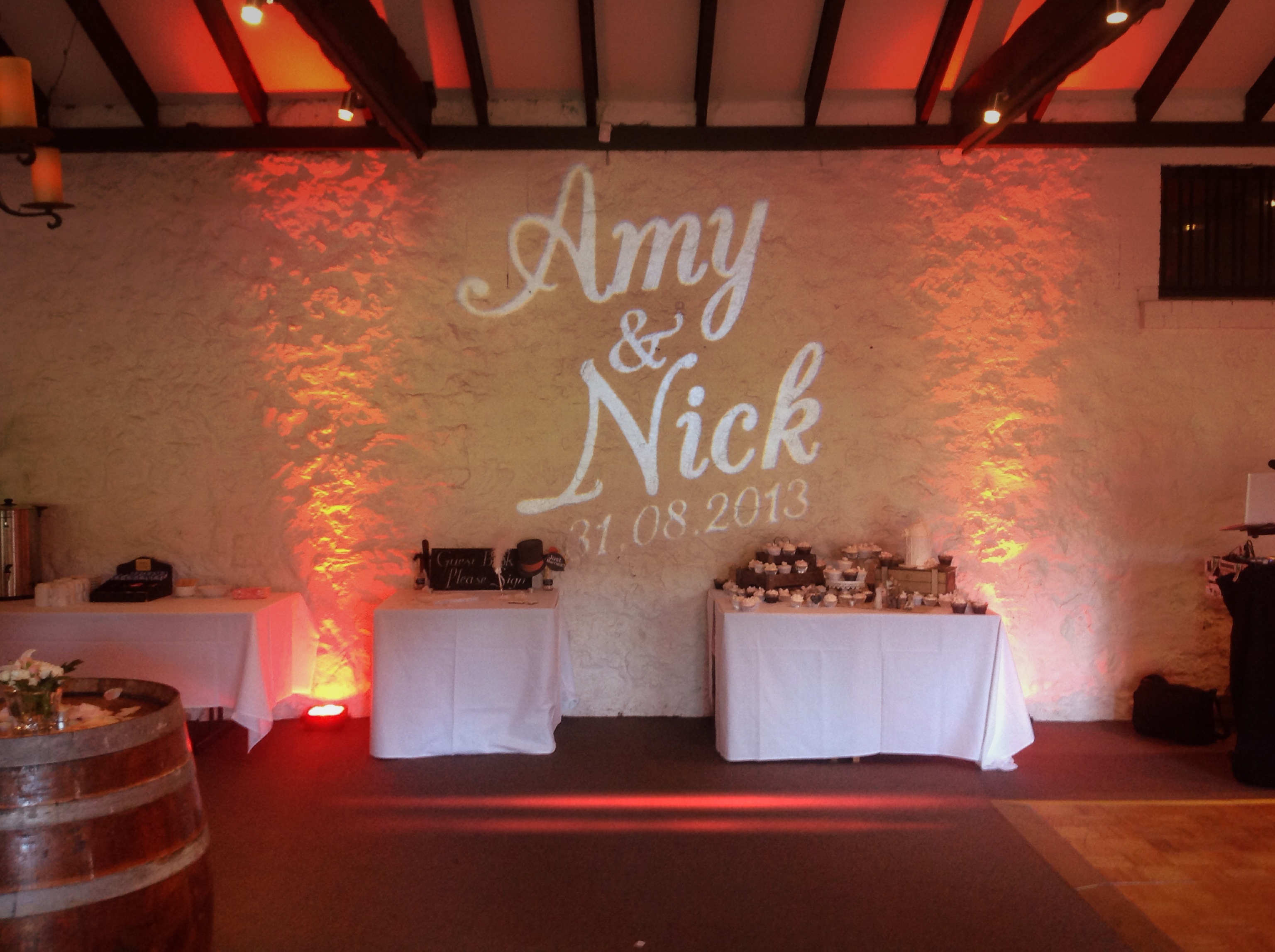 Adelaide Wedding Lighting | Uplighting & monogram lighting